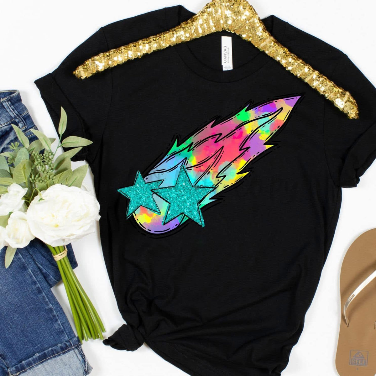Watercolor Preppy Bright COMETS / ROCKETS – KB Designs