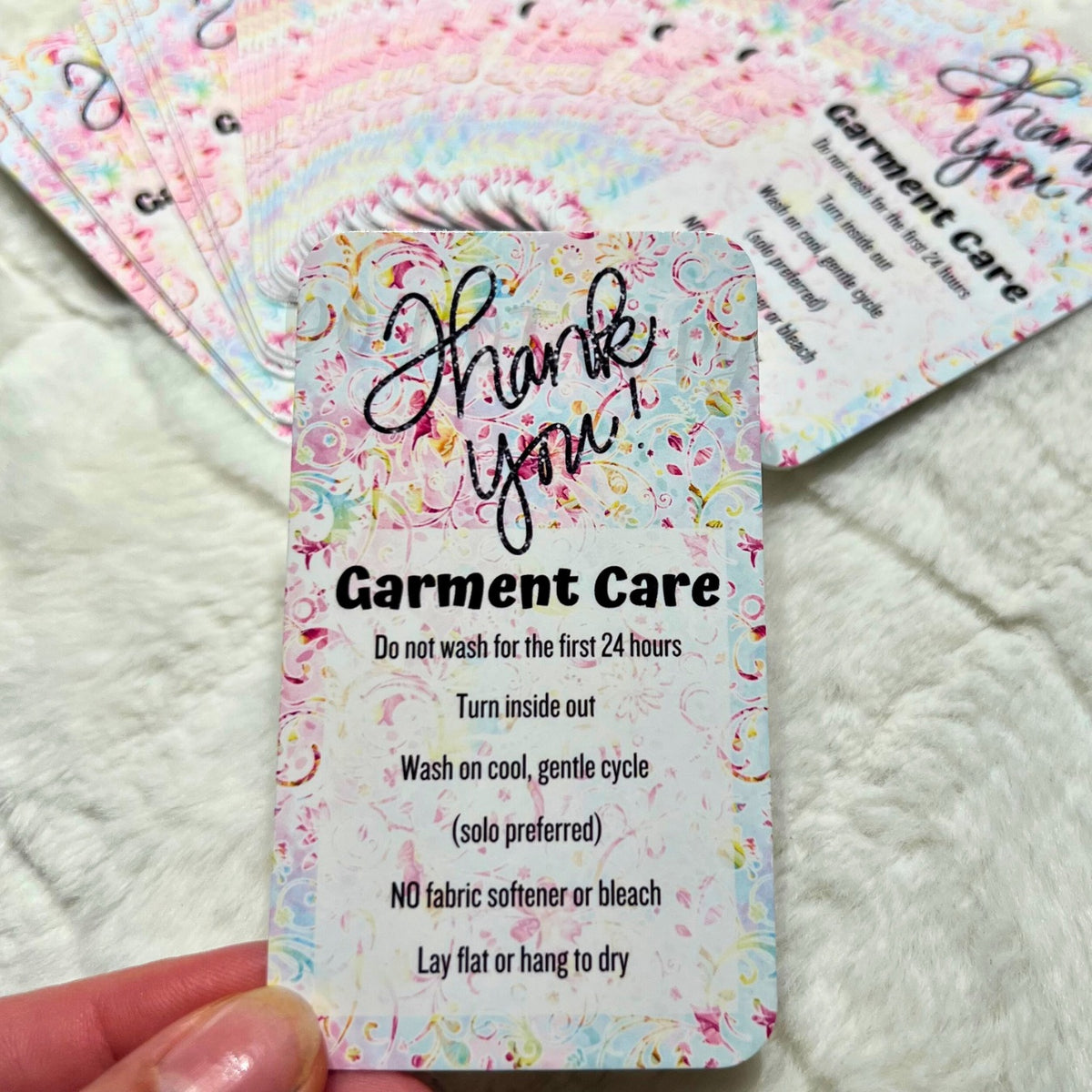 Garment Care Splatter Deluxe Glossy Cards 2x3.5" RTS – KB Designs